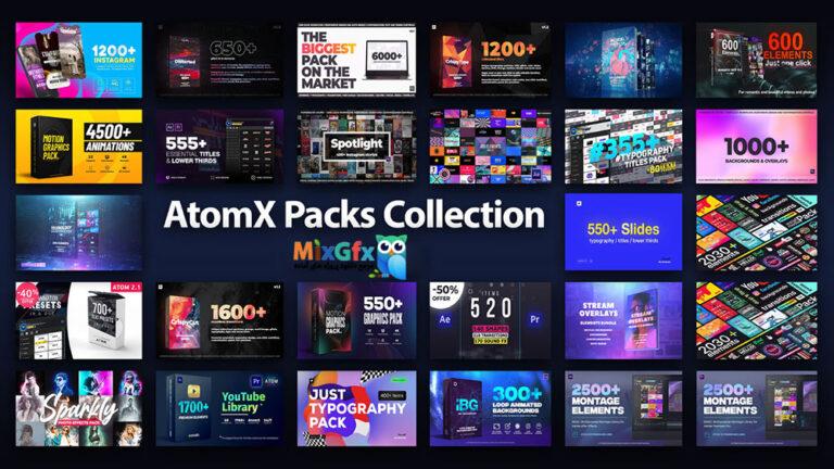 پک کامل المان و ترانزیشن های افترافکت و پریمیر AtomX Packs Collection2022